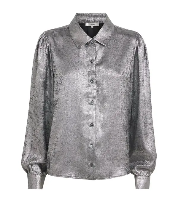 FRAME The Shiny Staple Blouse - Grey