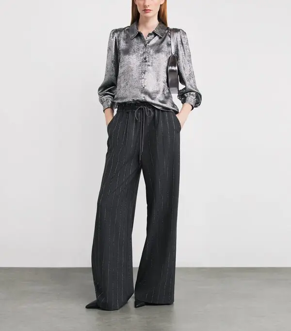 FRAME The Shiny Staple Blouse - Grey