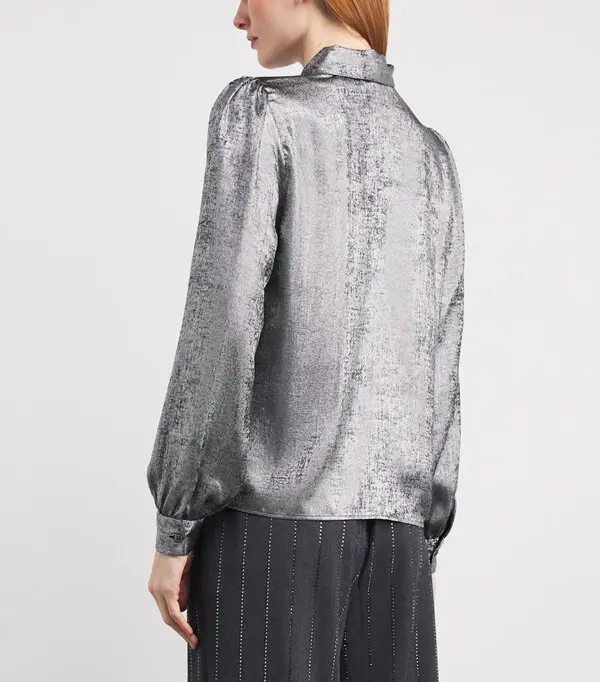FRAME The Shiny Staple Blouse - Grey