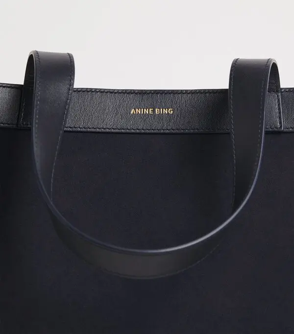 ANINE BING Suede Rio Tote Bag - Navy