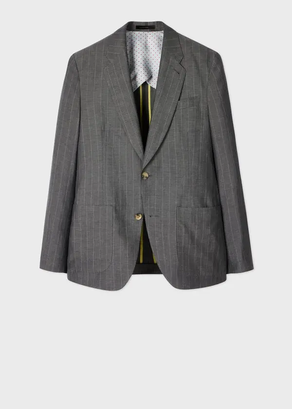 Paul Smith Wool-linen Pinstripe Buggy-lined Blazer