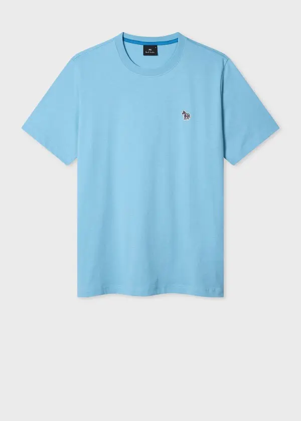 Paul Smith Sky Organic Cotton Zebra Logo T-shirt - Blue