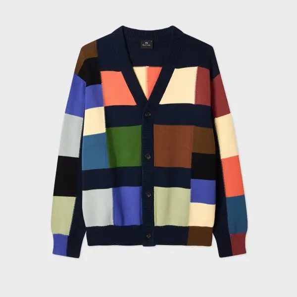 Paul Smith Multicolour Patchwork Cotton Cardigan