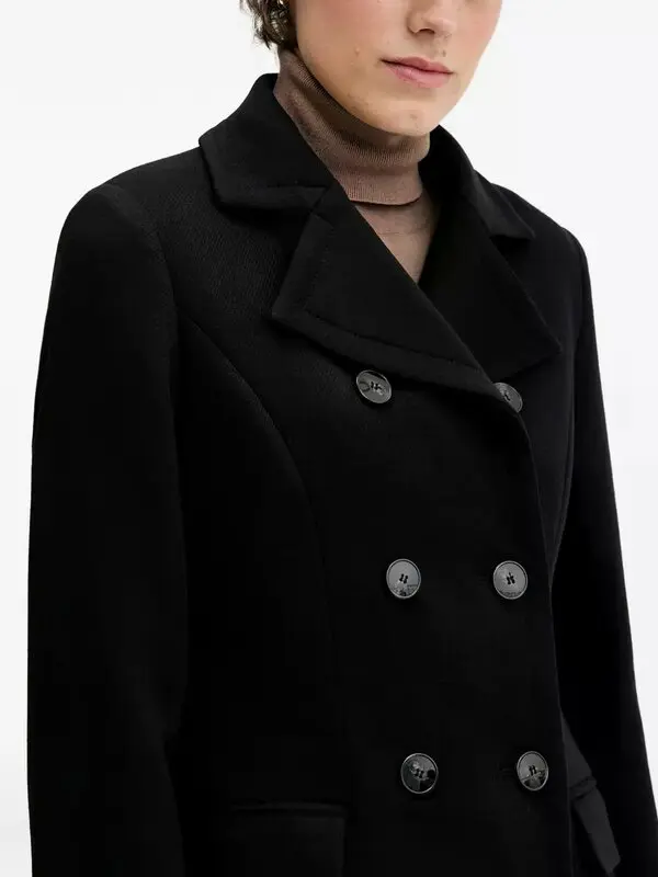 Sisley Double-breasted Coat - Black