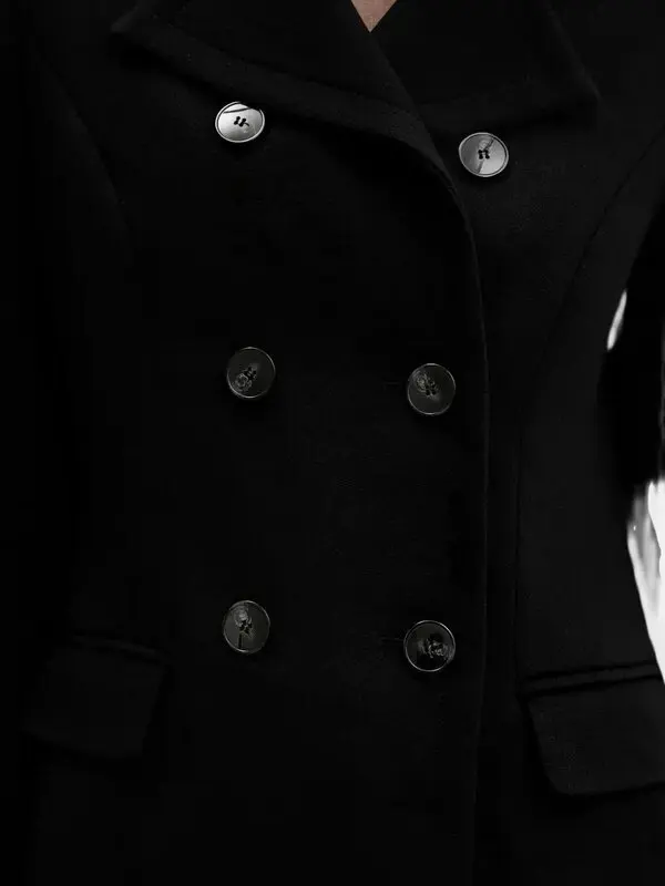 Sisley Double-breasted Coat - Black