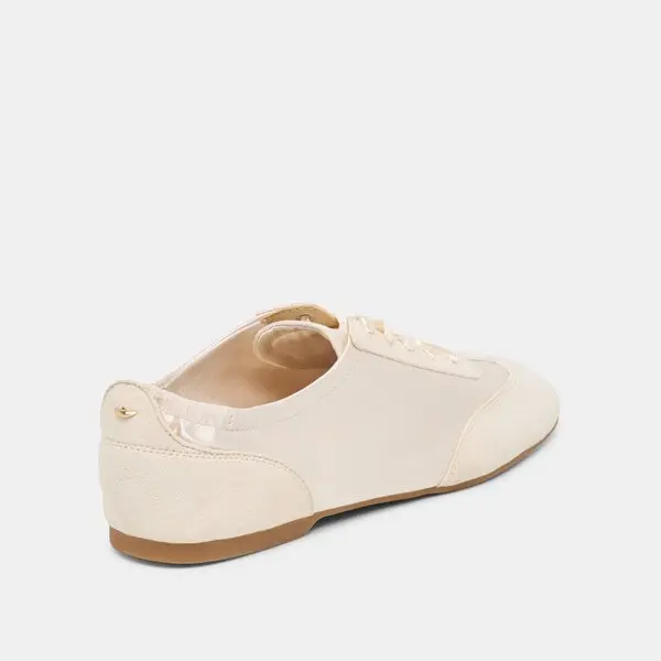 DOLCEVITA Itzy Satin And Suede Sneakers - Vanilla Satin
