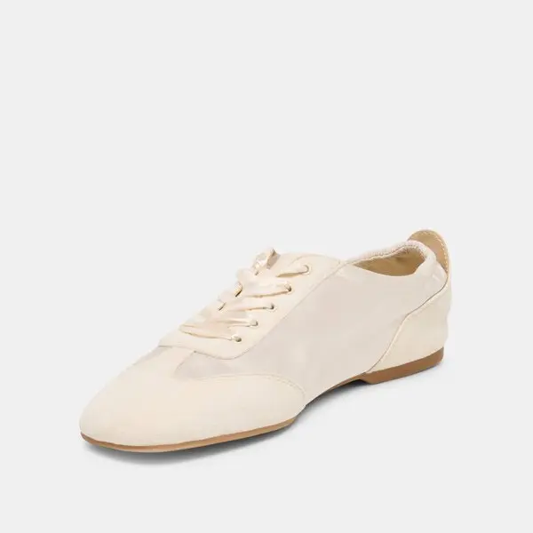 DOLCEVITA Itzy Satin And Suede Sneakers - Vanilla Satin