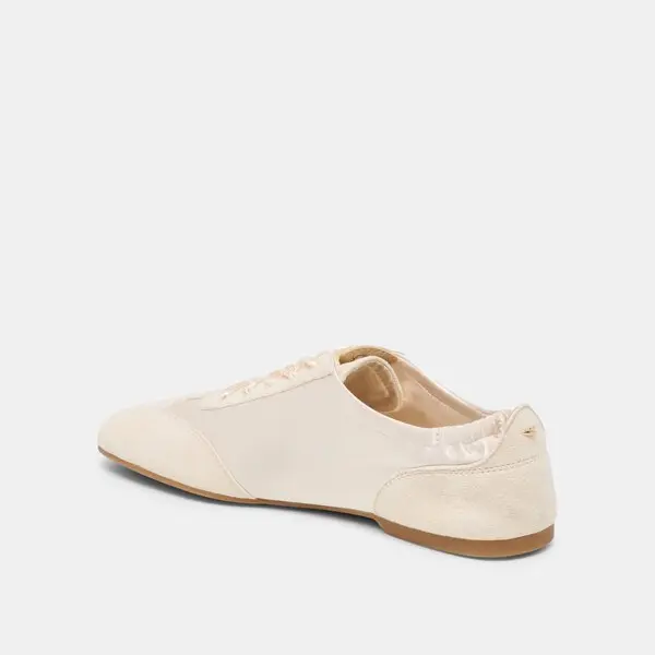 DOLCEVITA Itzy Satin And Suede Sneakers - Vanilla Satin