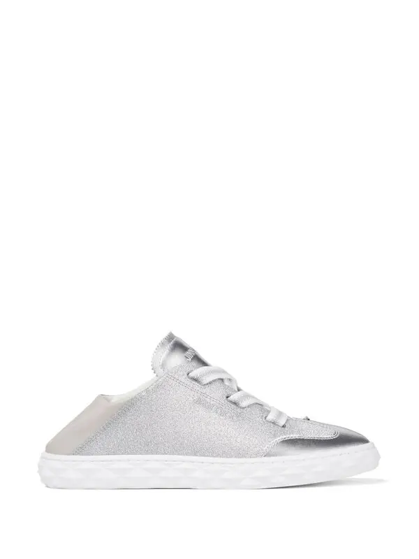 JIMMY CHOO Diamond Light Leather Sneakers - Silver