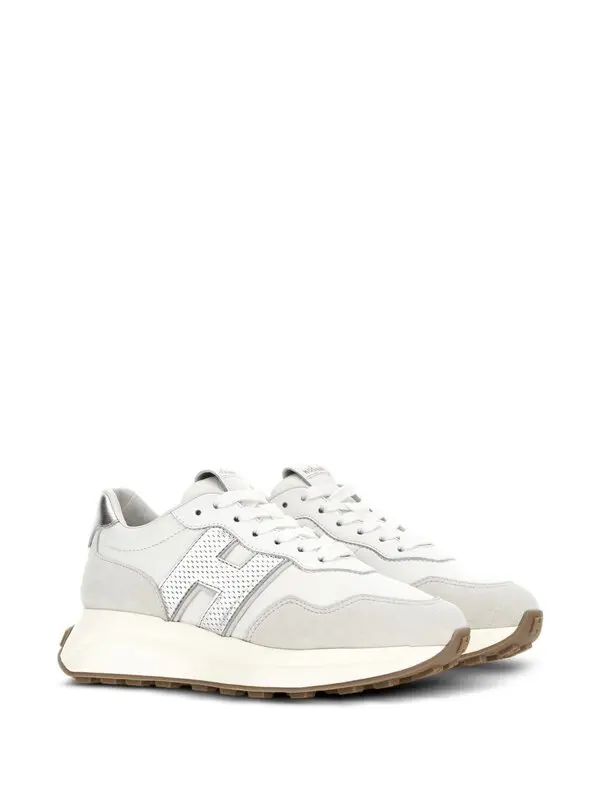 Hogan H641 Leather Sneakers - Silver