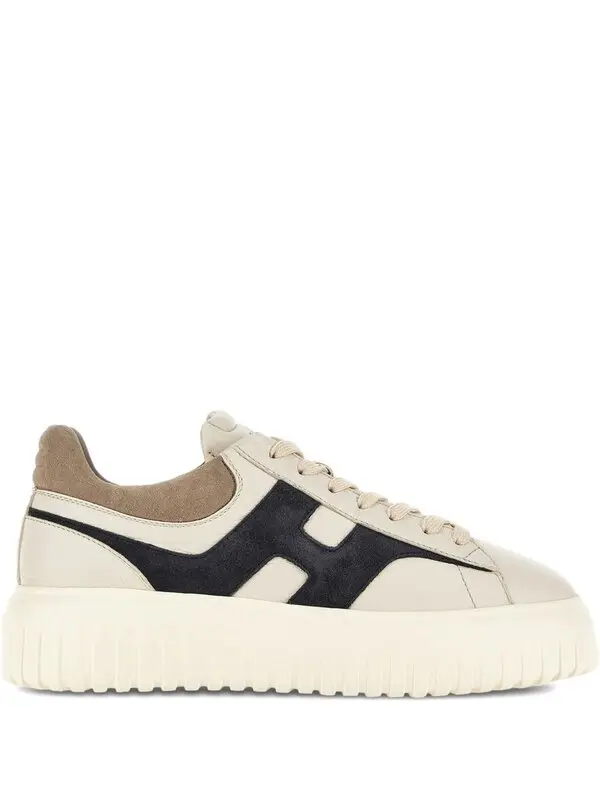 Hogan H-stripes Leather Sneakers - Beige