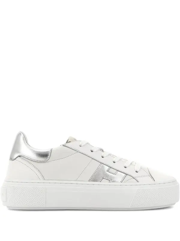 Hogan H705 Leather Sneakers - Silver