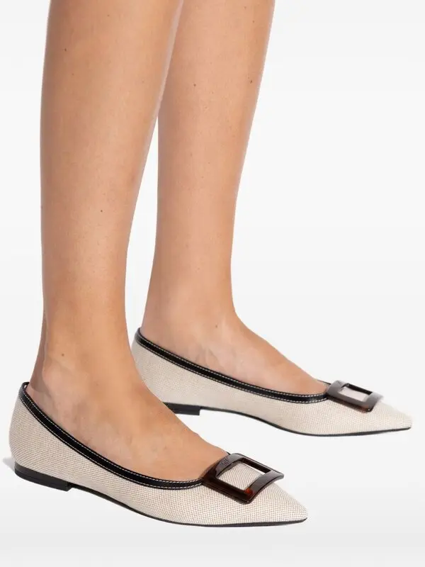 ROGER VIVIER Gommettine Leather Ballet Flats