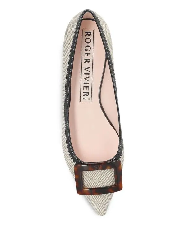 ROGER VIVIER Gommettine Leather Ballet Flats