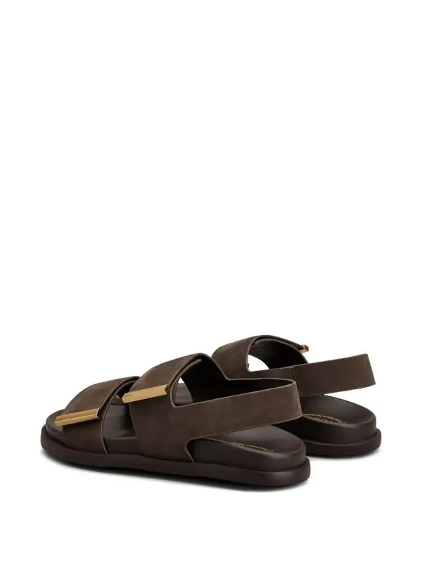 TOD'S Leather Slingback Sandals - Brown