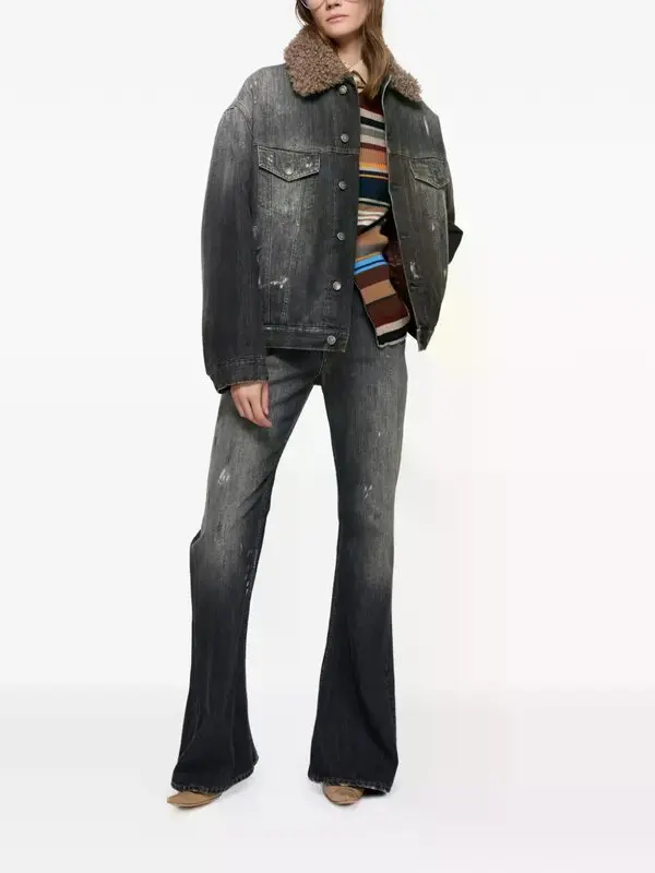 Acne Studios Fur-trimmed Denim Jacket