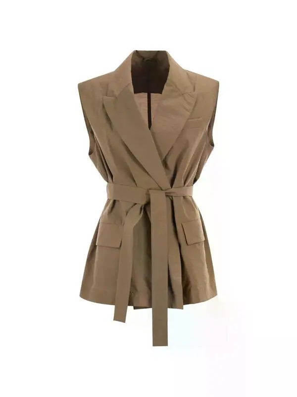 Brunello Cucinelli Belted Waistcoat - Brown