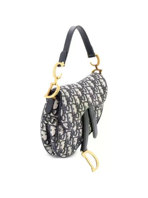 Dior Saddle Handbag Oblique Canvas Mini Shoulder Bag - Blue