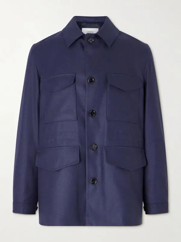 LARDINI Cashmere And Modal-blend Twill Field Jacket