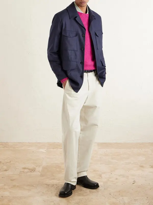 LARDINI Cashmere And Modal-blend Twill Field Jacket
