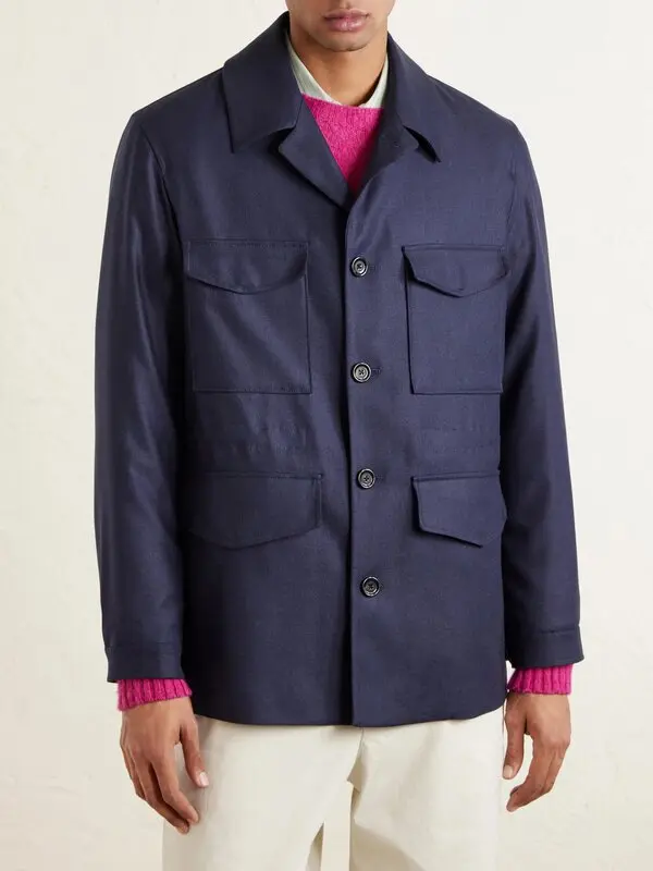 LARDINI Cashmere And Modal-blend Twill Field Jacket
