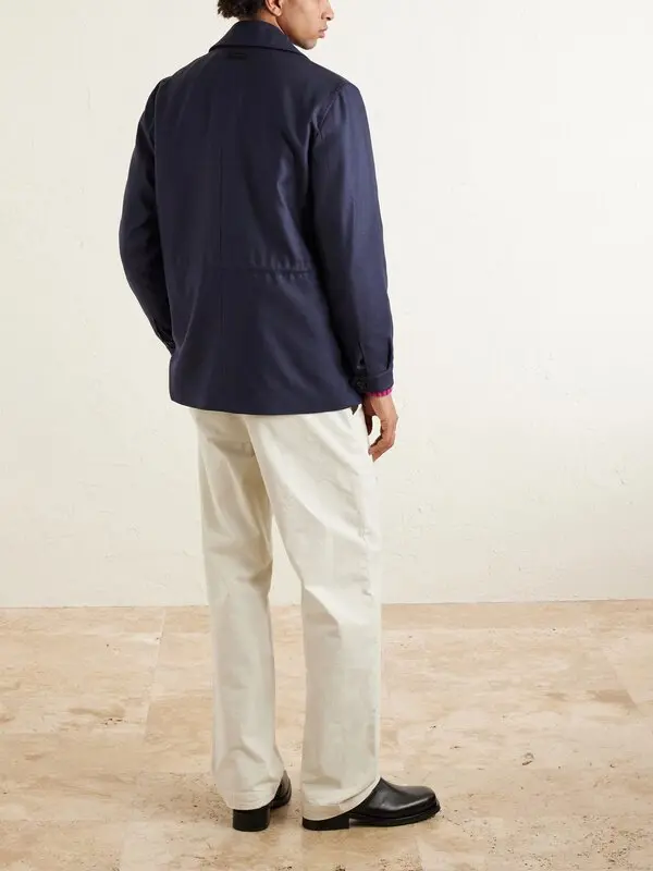 LARDINI Cashmere And Modal-blend Twill Field Jacket