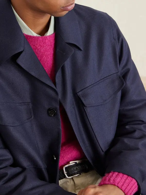 LARDINI Cashmere And Modal-blend Twill Field Jacket