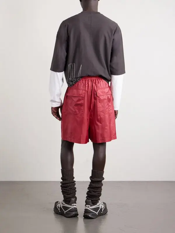 Rick Owens Moncler Straight-leg Shell Drawstring Shorts