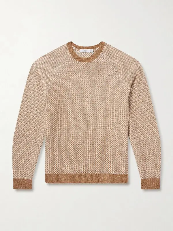 Inis Meáin Tonnta Linen, Cotton And Cashmere-blend Sweater - Brown