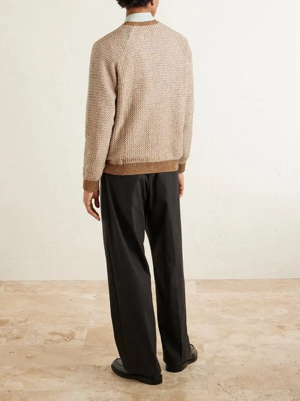 Inis Meáin Tonnta Linen, Cotton And Cashmere-blend Sweater - Brown