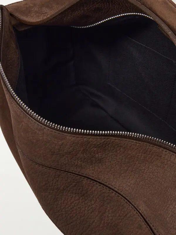 Loewe Puzzle Edge Large Logo-debossed Nubuck Messenger Bag - Brown