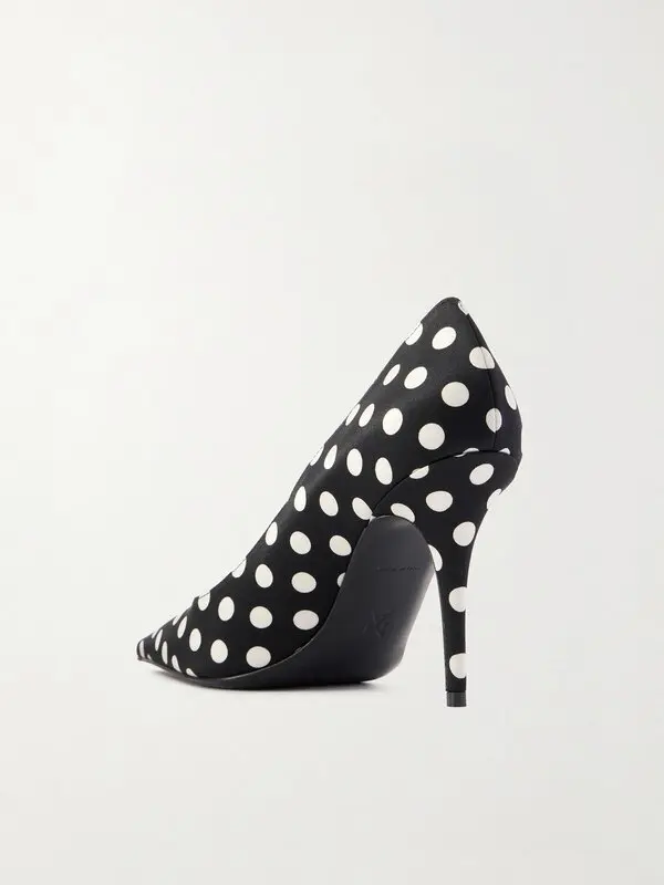 Amina Muaddi Barbara Polka-dot Satin Pumps