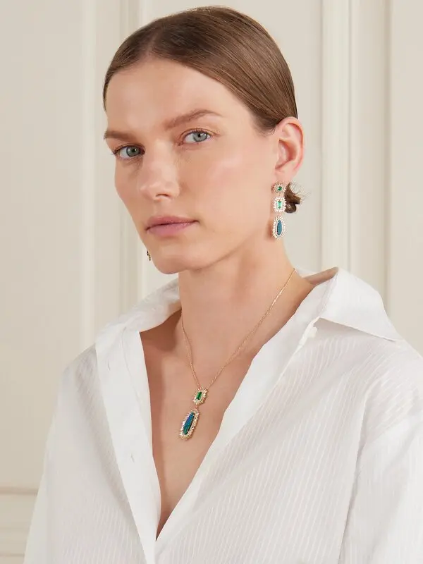 SUZANNE KALAN 18-karat Gold Multi-stone Necklace