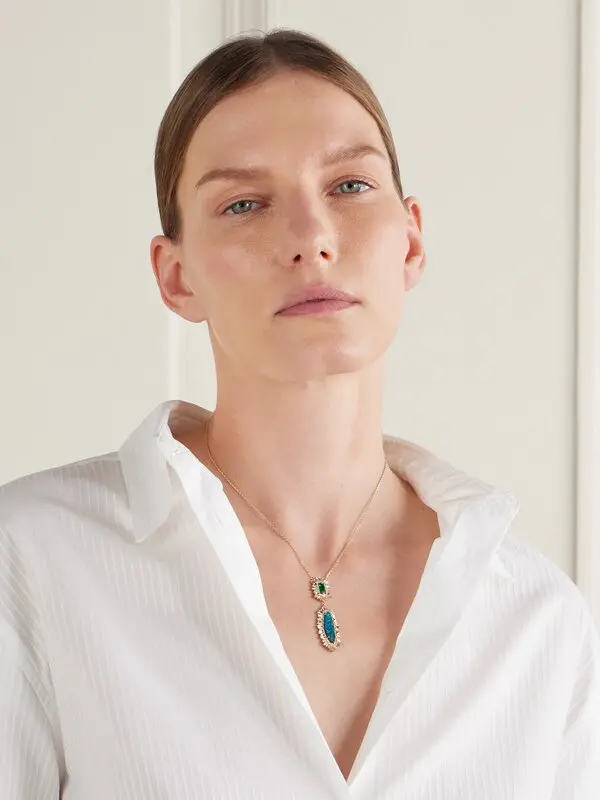 SUZANNE KALAN 18-karat Gold Multi-stone Necklace