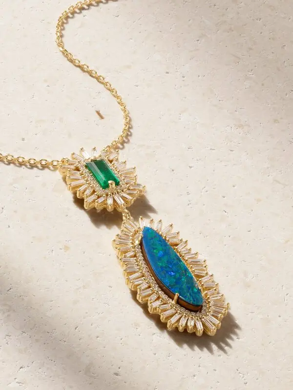 SUZANNE KALAN 18-karat Gold Multi-stone Necklace