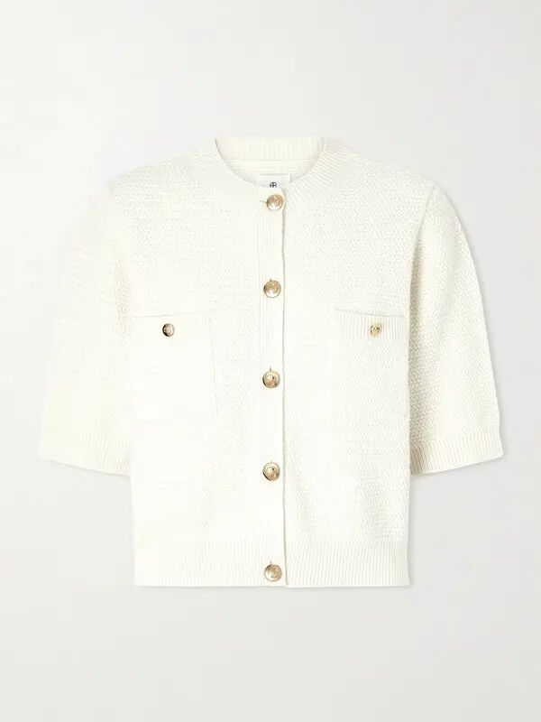 ANINE BING Christa Knitted Cardigan - Neutrals