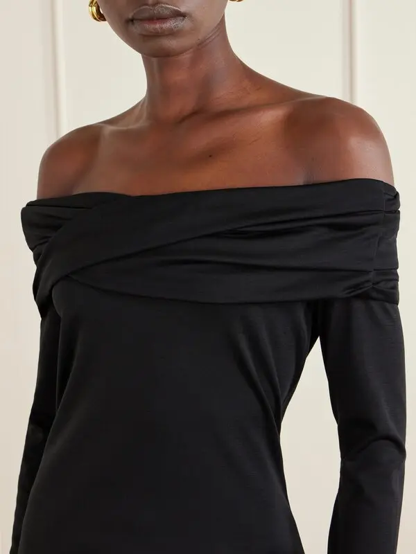 Max Mara Off-the-shoulder Wool Top - Black