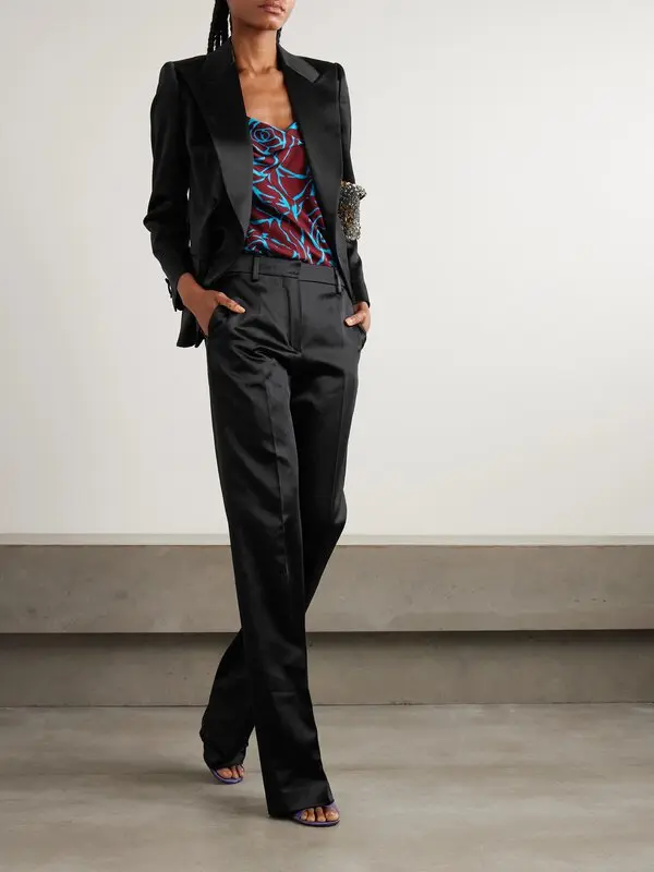 Dries Van Noten Washed Cotton-blend Satin Slim-leg Pants
