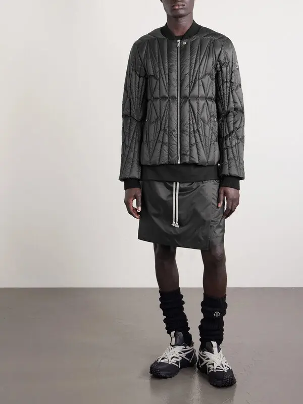 Rick Owens Moncler Logo-appliquéd Quilted Shell Down Jacket