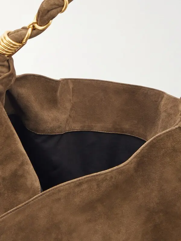 Saint Laurent Amalia Medium Suede Tote - Brown
