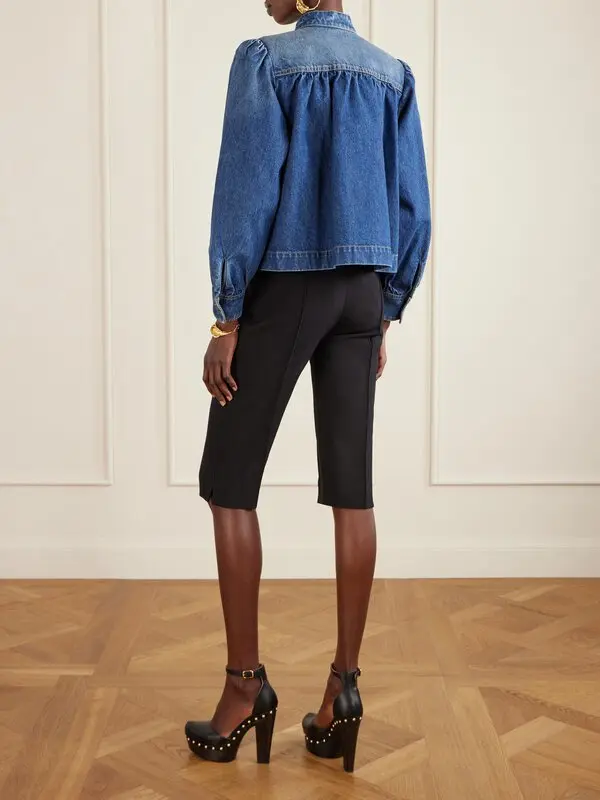Chloé Embellished Organic Denim Jacket - Blue