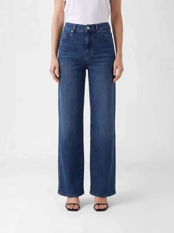 FRAME High Rise Wide Leg Jeans - Blue