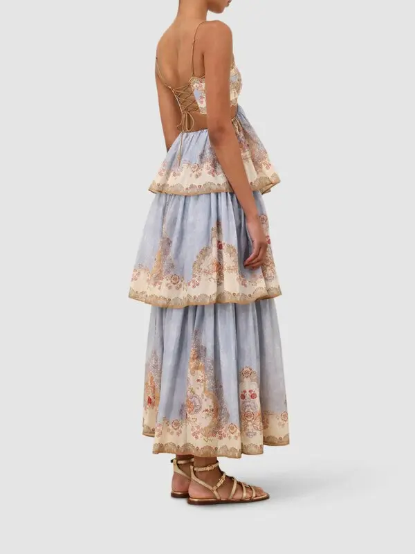 Zimmermann Tiered Maxi Dress With Floral Print