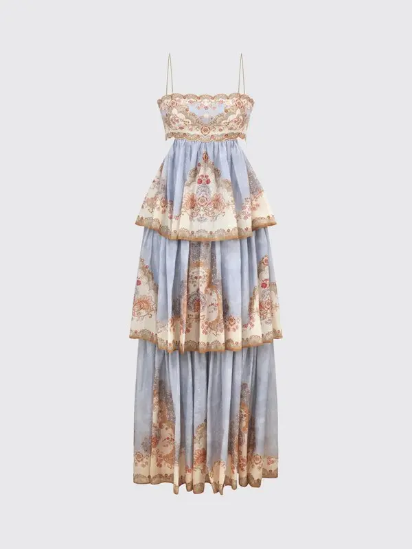 Zimmermann Tiered Maxi Dress With Floral Print
