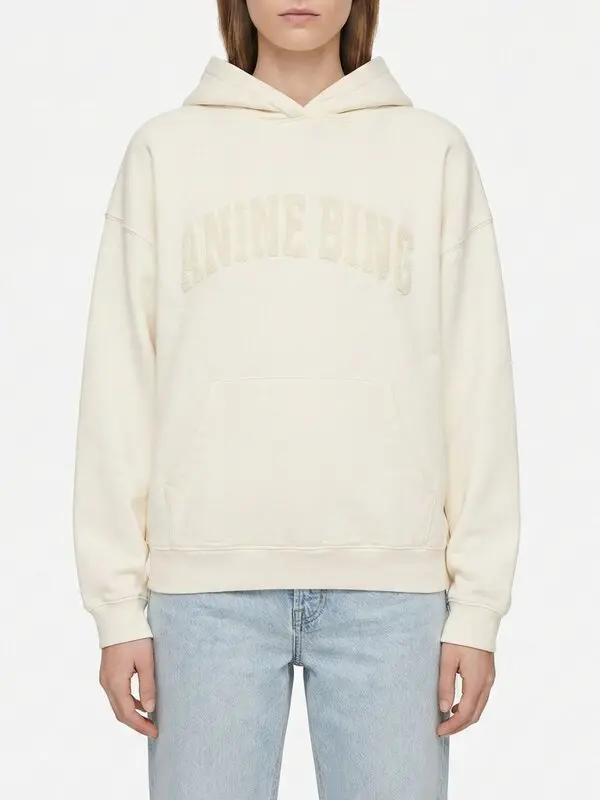 ANINE BING Logo Hoodie - Cream