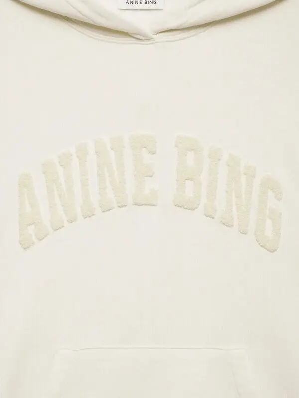 ANINE BING Logo Hoodie - Cream