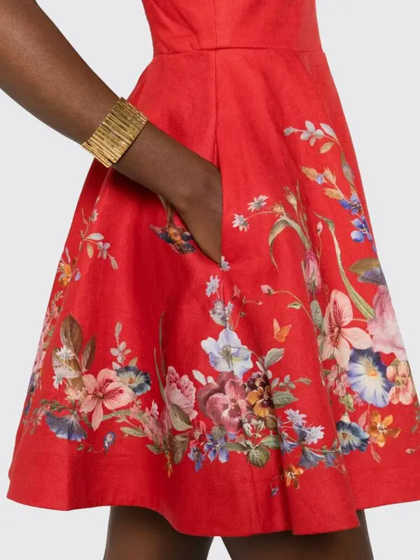 Zimmermann Floral Print Mini Dress - Red