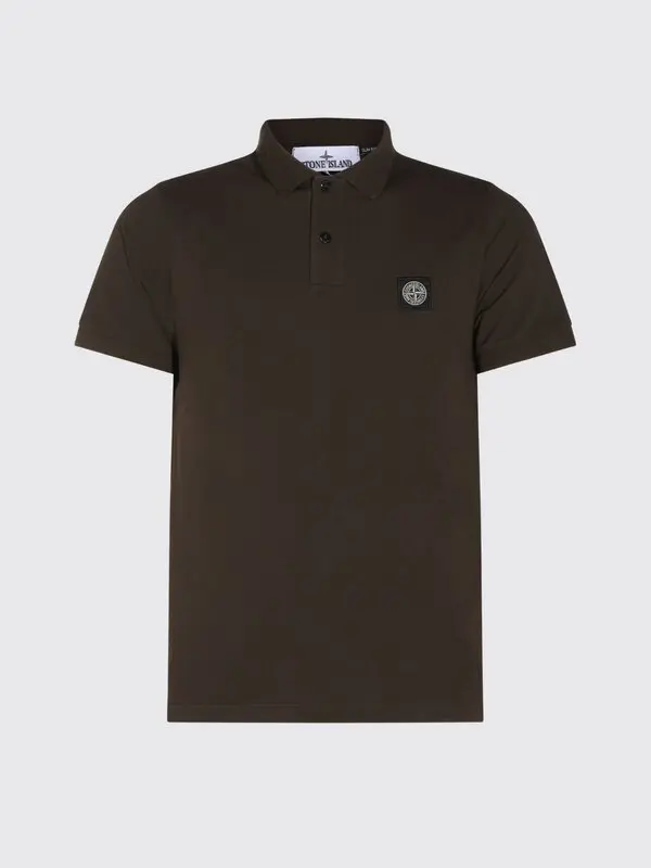 Stone Island Piqué Cotton Polo Shirt With Compass Logo Patch - Grey