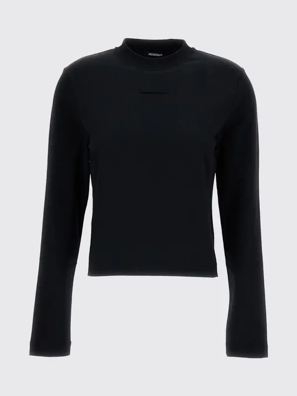 Jacquemus Slim Fit Long-sleeved T-shirt With Contrast Logo - Black