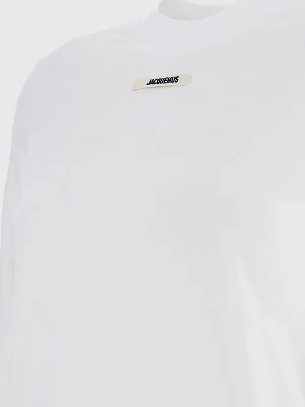 Jacquemus Slim Fit Long-sleeved T-shirt With Contrast Logo - White